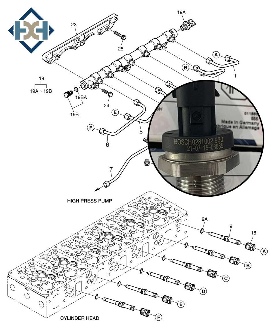 0281002498 Rail Pressure Sensor for High-pressure Rail Repairing